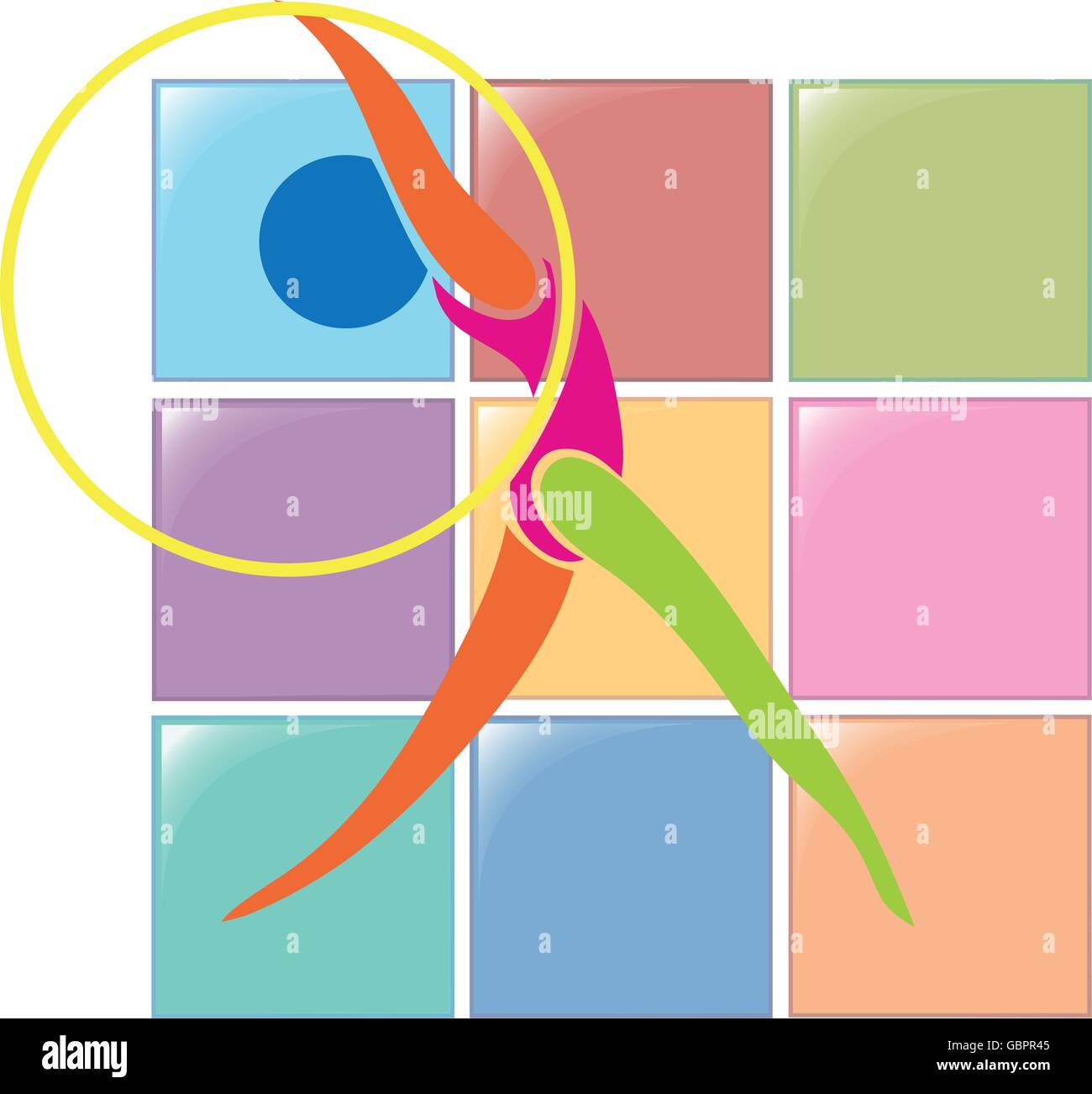 Gymnastics with hoop in color illustration Stock Vector Image & Art - Alamy