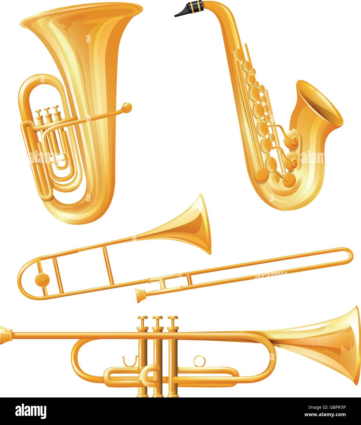 Different kind of classical instruments illustration Stock Vector Image ...