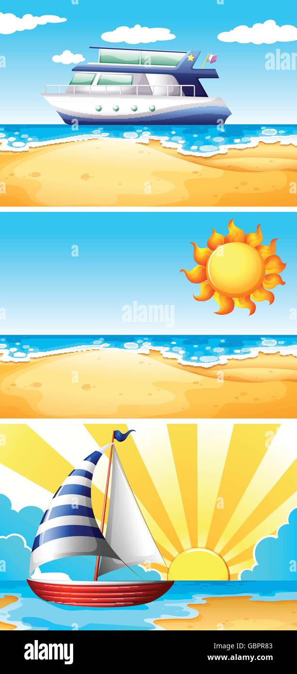 Scenes with ships and ocean illustration Stock Vector Image & Art - Alamy