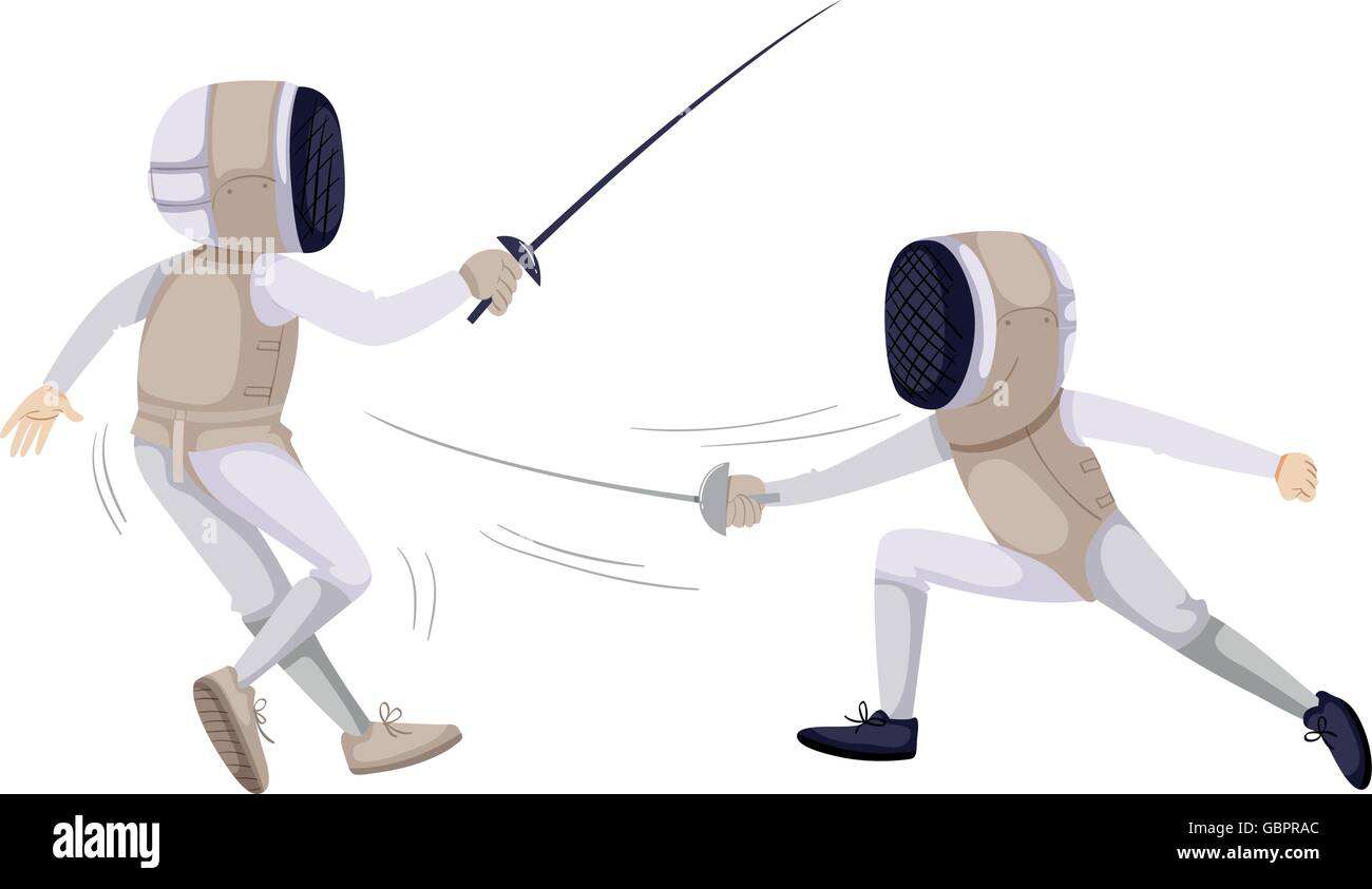 Two people doing fencing illustration Stock Vector Image & Art - Alamy