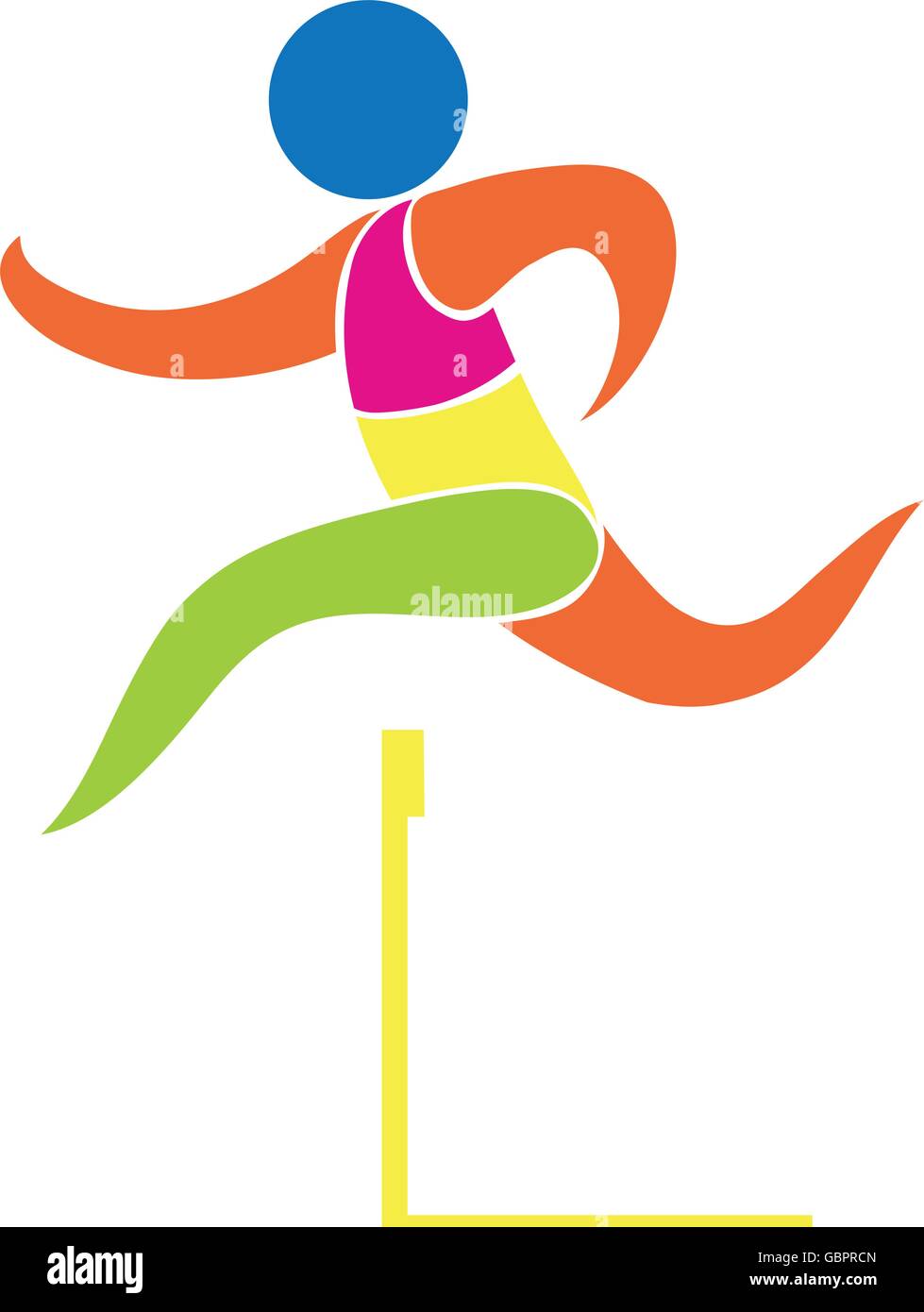 Hurdles running icon in colors illustration Stock Vector Image & Art ...