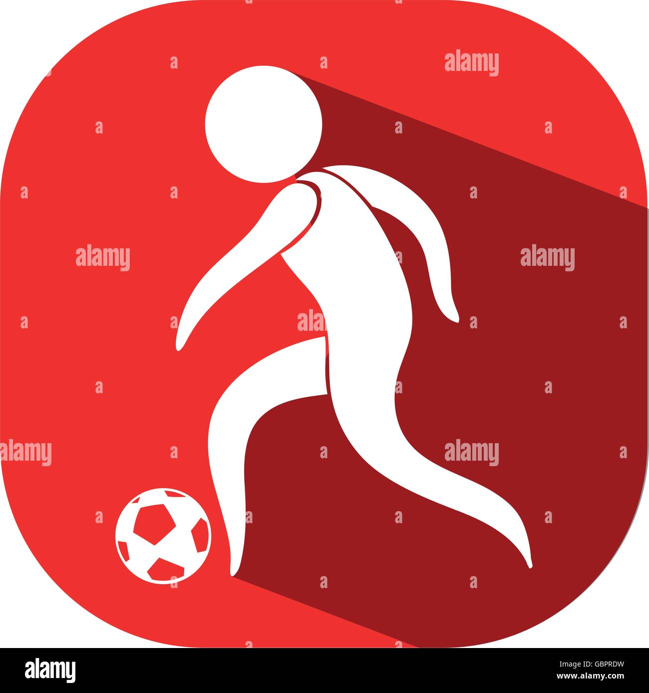Football icon on red background illustration Stock Vector Image & Art ...
