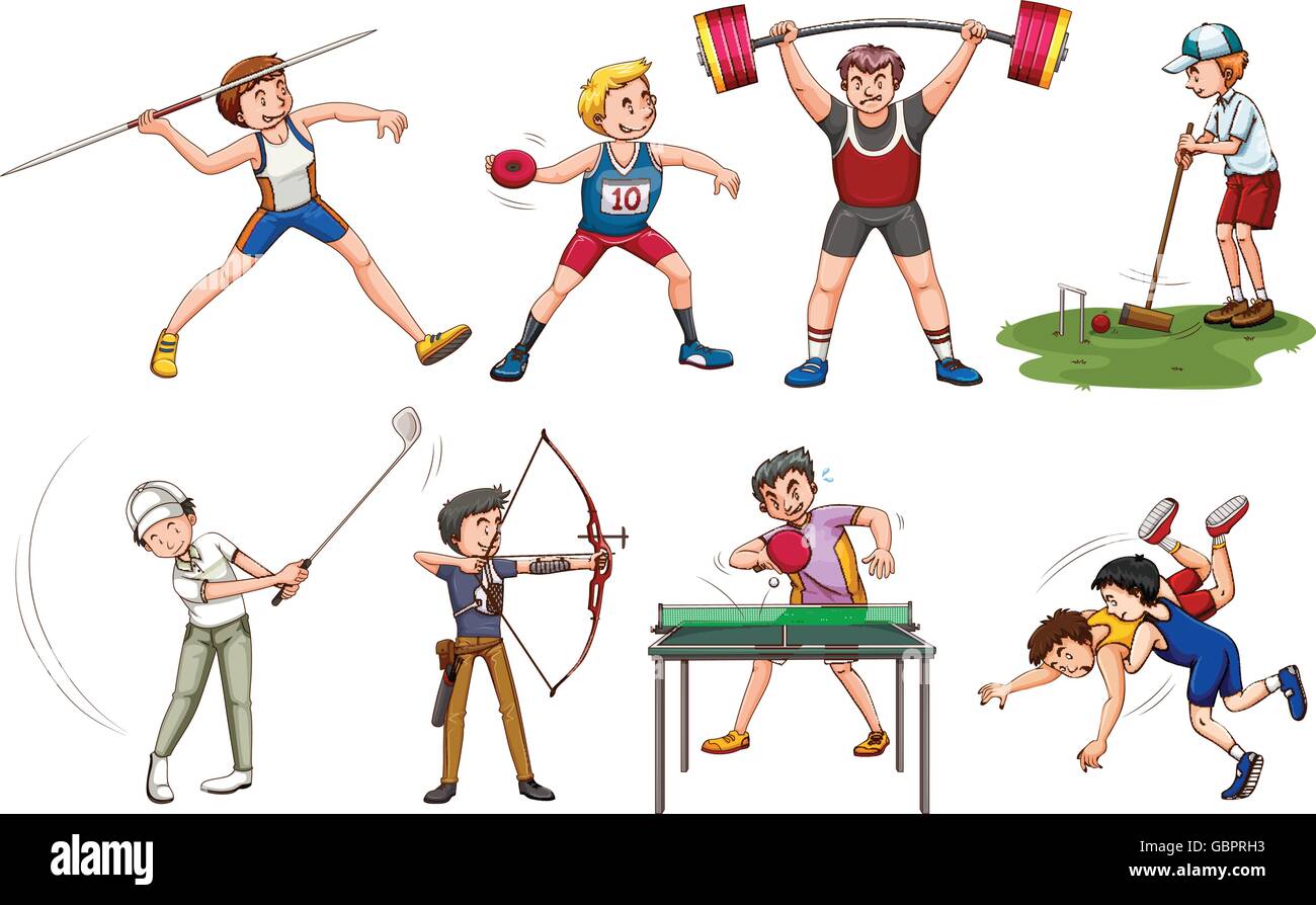 People doing many sports illustration Stock Vector Image & Art - Alamy
