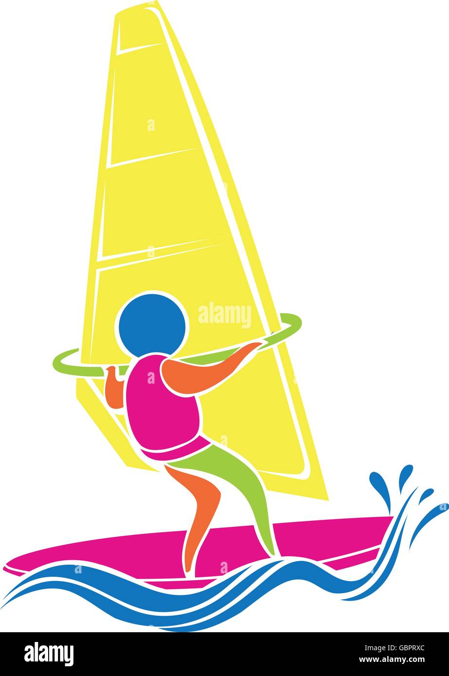 Windsurfing icon in colors illustration Stock Vector Image & Art - Alamy