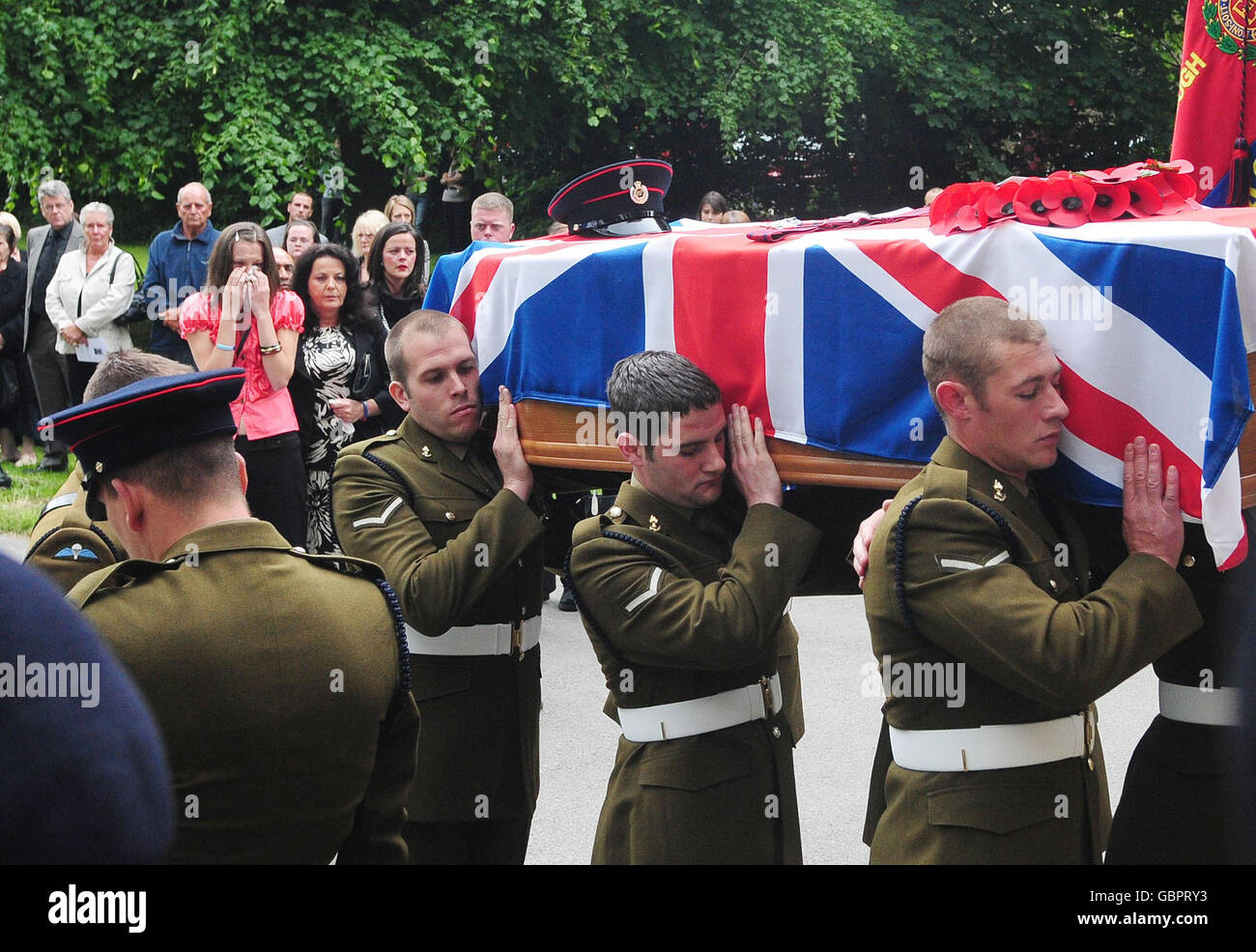 The family and friends of the killed British soldier Sapper Jordan ...