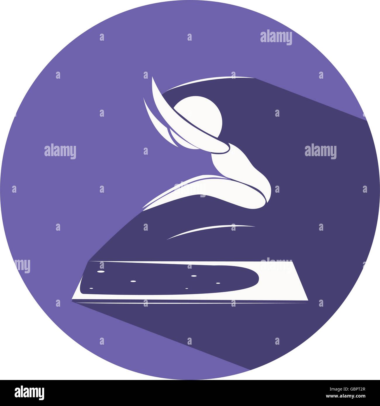Long jump icon on purple badge illustration Stock Vector Image & Art ...
