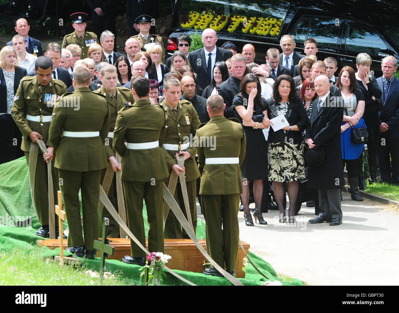 The family and friends of the killed British soldier Sapper Jordan ...