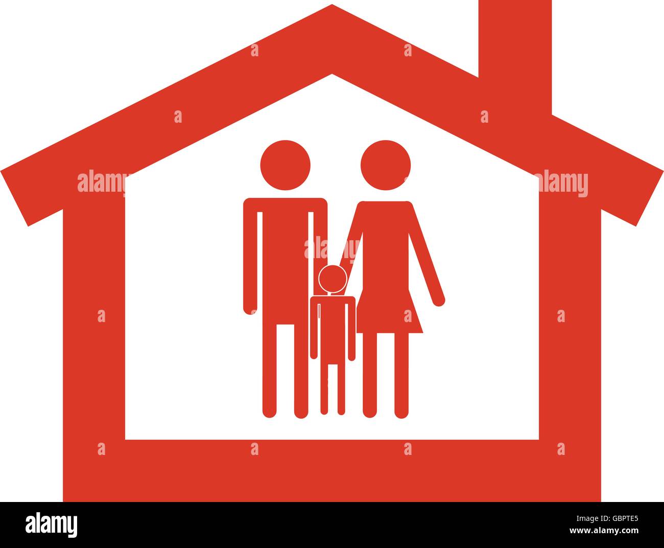 house with conventional family pictogram icon Stock Vector Image & Art ...