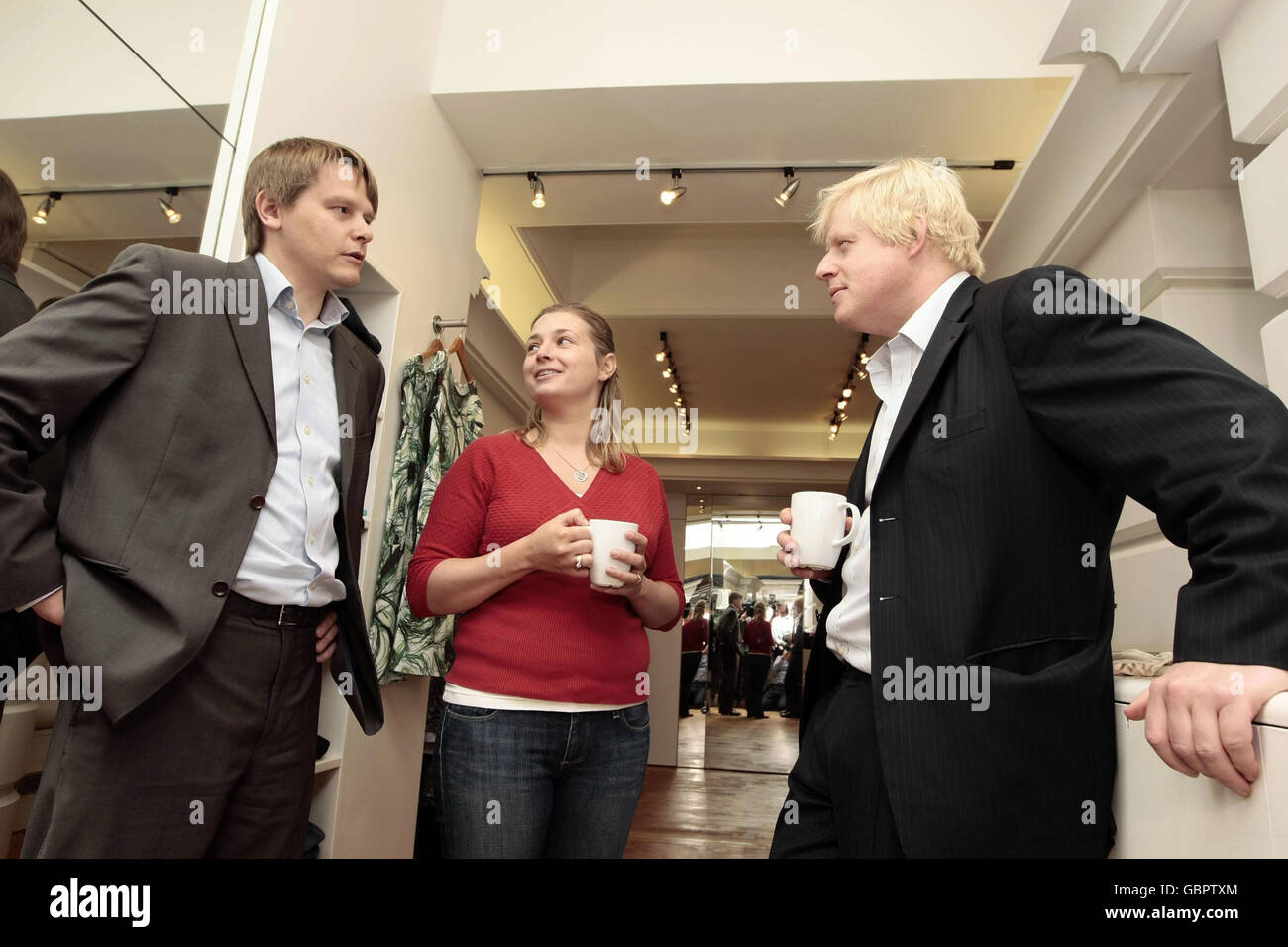 London Mayor Boris Johnson (right) meets Evelyne Callens (centre) and ...