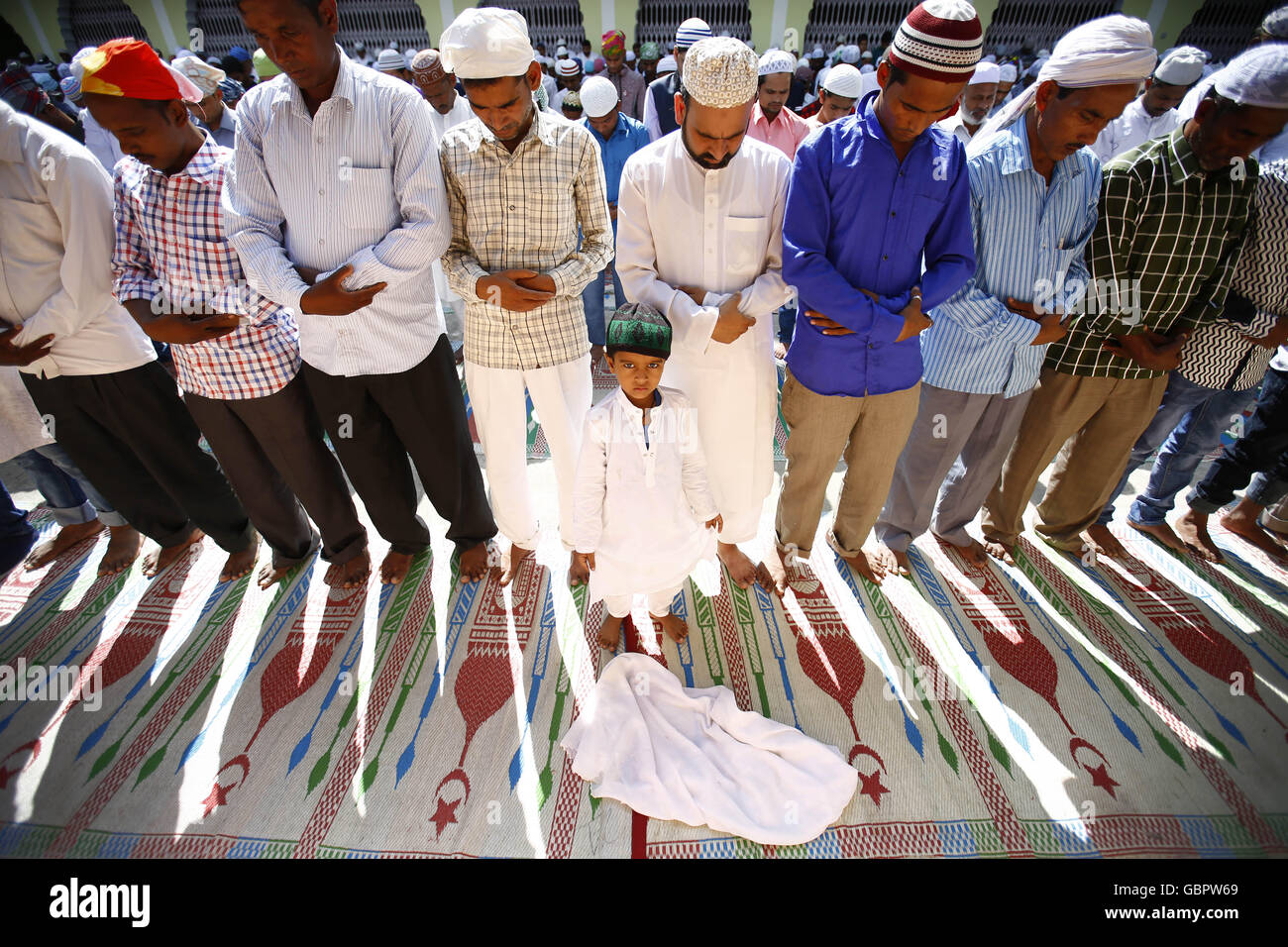Kathmandu, Nepal. 7th July, 2016. Nepalese Muslims offer prayers on the ...