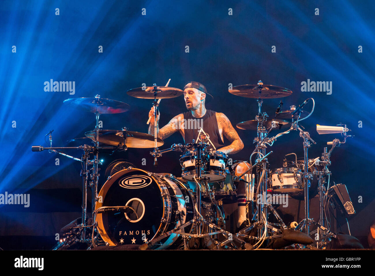 Milwaukee, Wisconsin, USA. 5th July, 2016. Drummer TRAVIS BARKER of ...