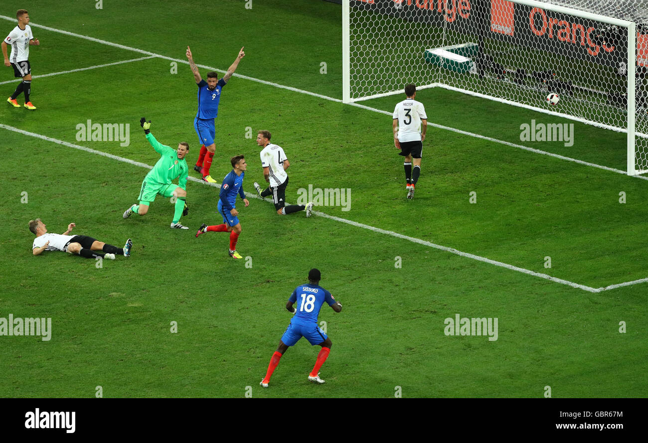 Antoine Griezmann of France scores the 2:0 lead during the UEFA EURO ...