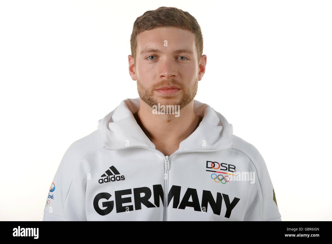 Michael Janker poses at a photocall during the preparations for the Olympic Games in Rio at the ...