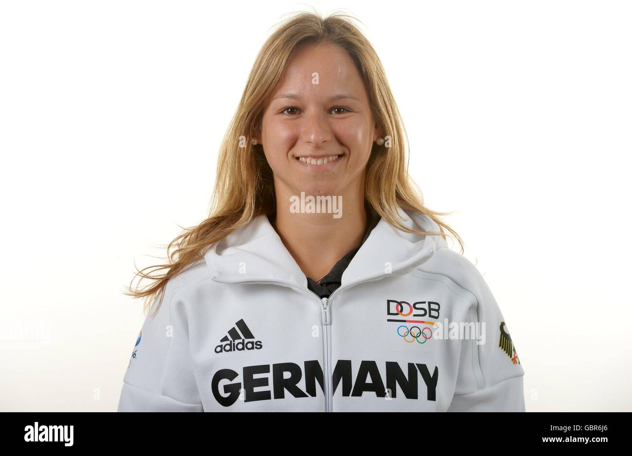 Maria Kurjo poses at a photocall during the preparations for the ...