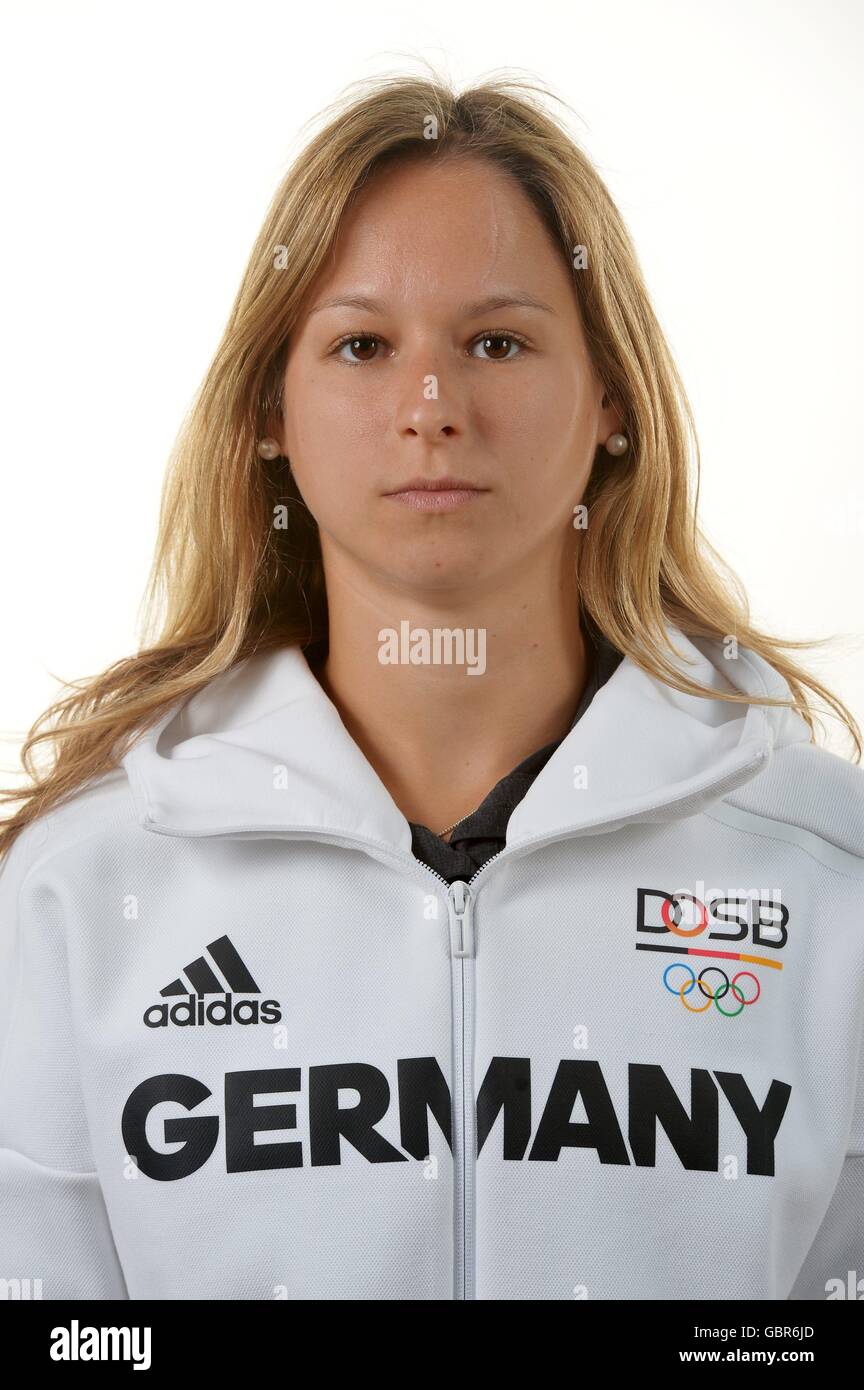Maria Kurjo poses at a photocall during the preparations for the ...