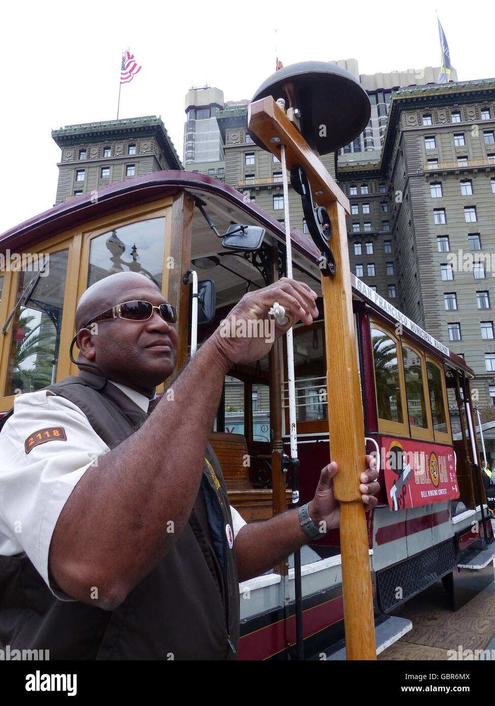San Francisco, USA. 7th July, 2016. Cable car driver and new "World ...