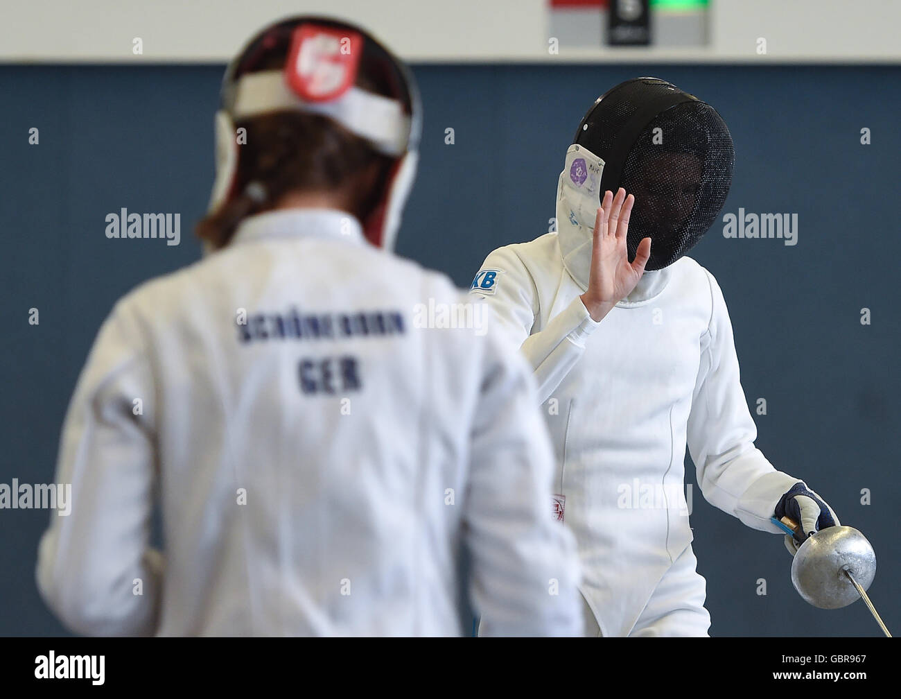 Berlin, Germany. 07th July, 2016. Modern pentathlete Lena Schoeneborn ...