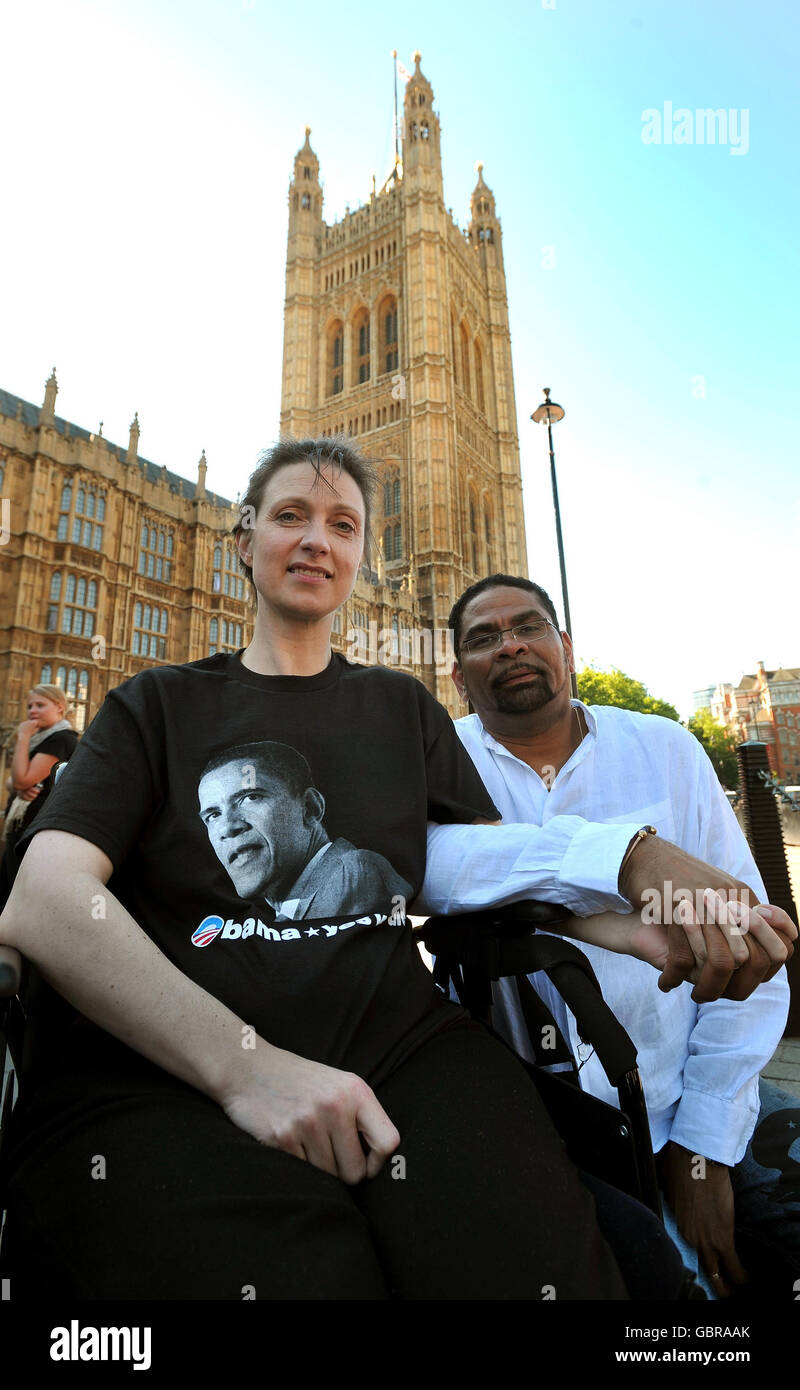 Debbie Purdy at House of Lords. Debbie Purdy with her husband, Cuban ...