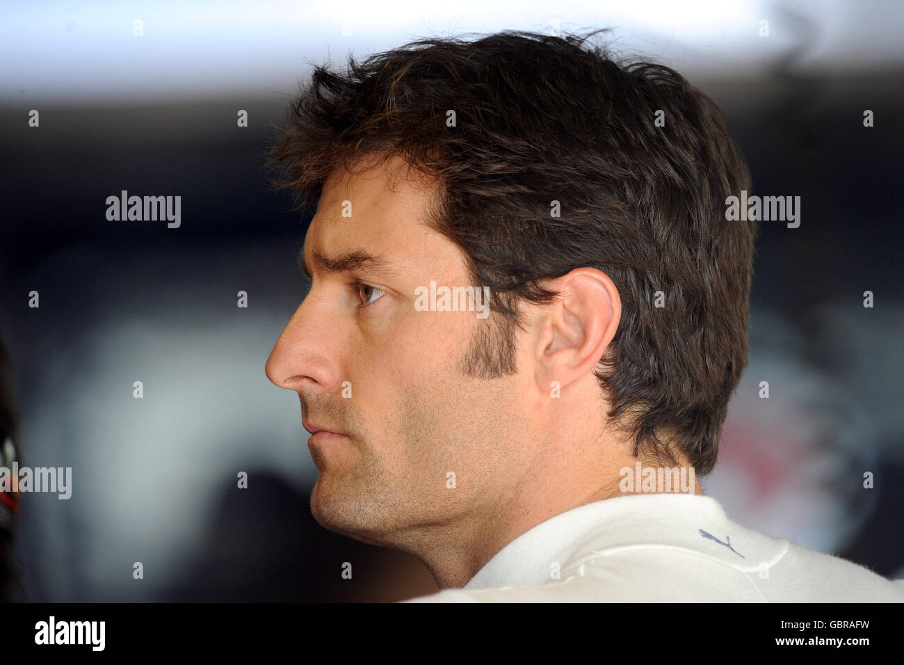 Red Bull Racing driver Mark Webber, in the paddock at the Circuit de ...