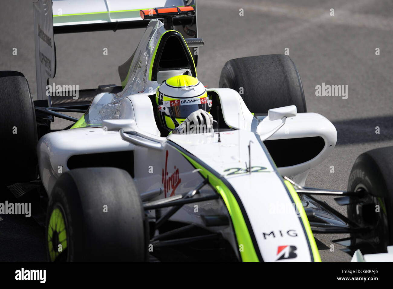 Brawn GP driver Jenson Button during practice at the Circuit de Monaco ...