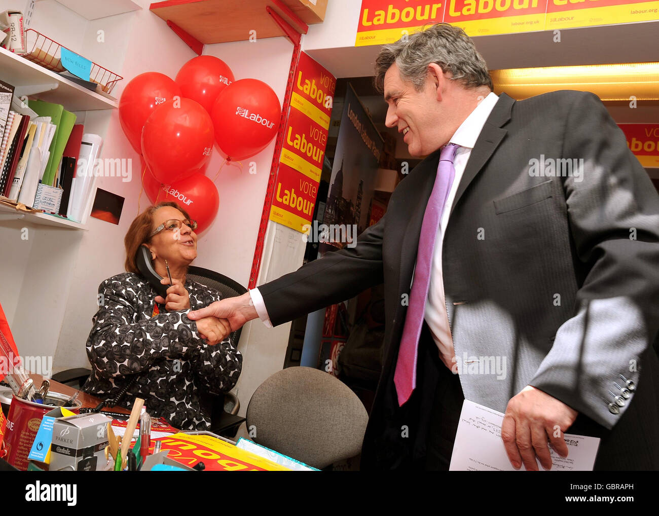 Pm visits emily thornberrys islington constituency hi-res stock ...