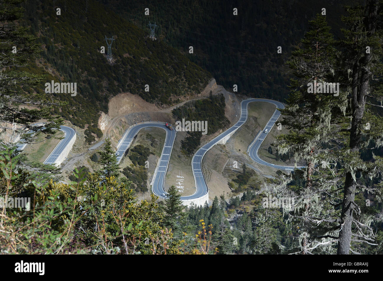 Kawa Hide road big turn Stock Photo - Alamy