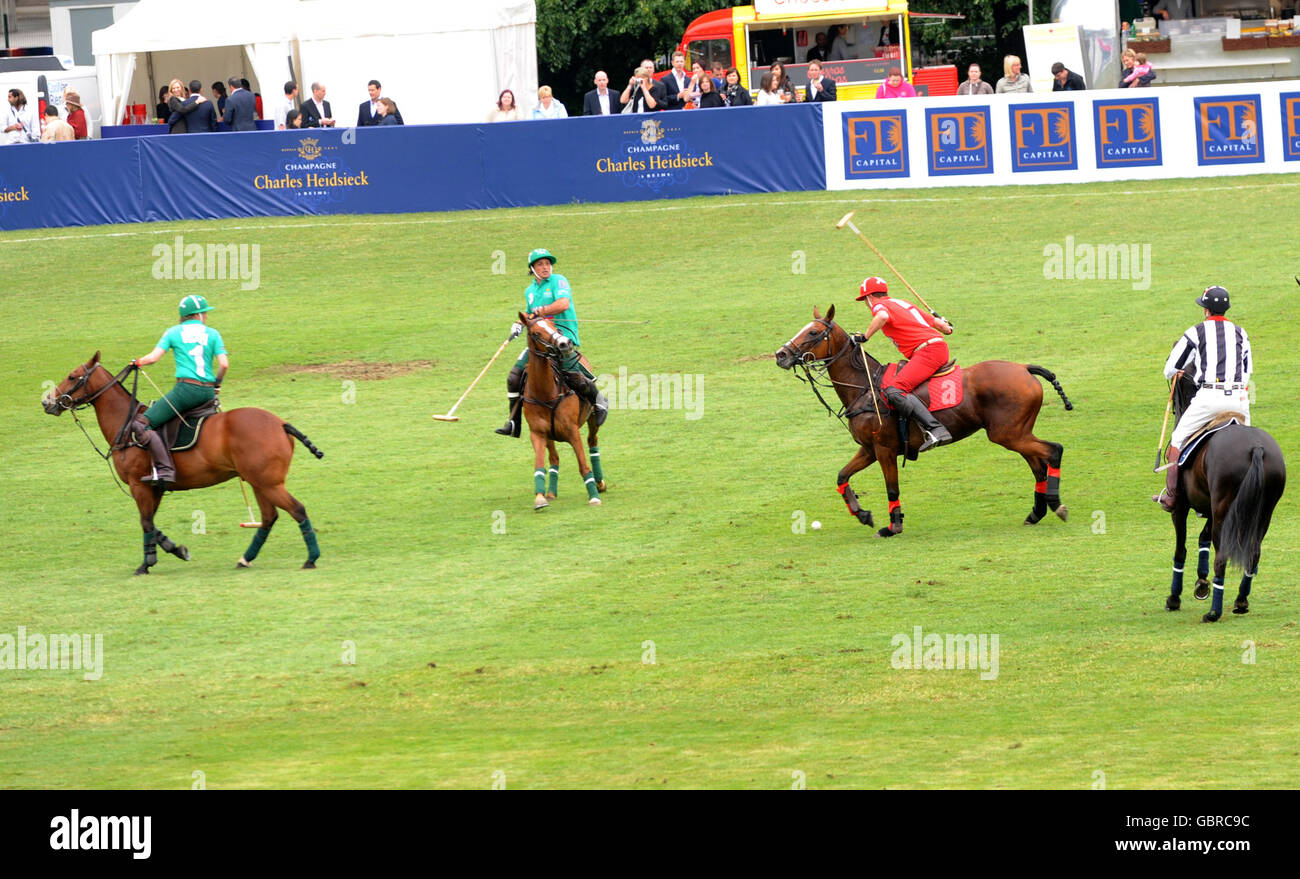 Polo In The Park - Fulham. Team London (red) takes on Team Moscow ...