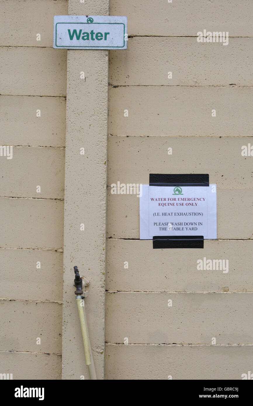 A general view of signage at bath racecourse hi-res stock photography ...