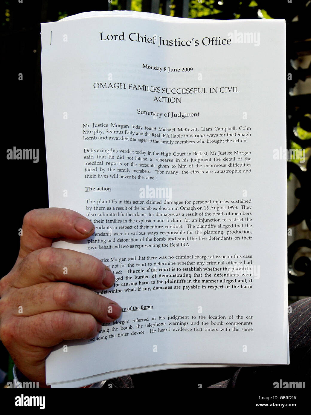 Omagh bomb civil action hi-res stock photography and images - Alamy