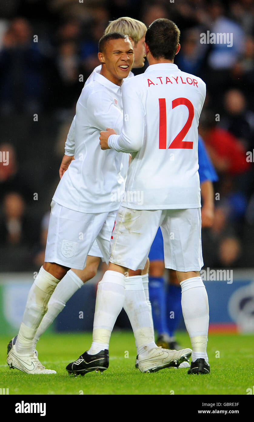 Englands kieran gibbs celebrates his goal hi-res stock photography and ...