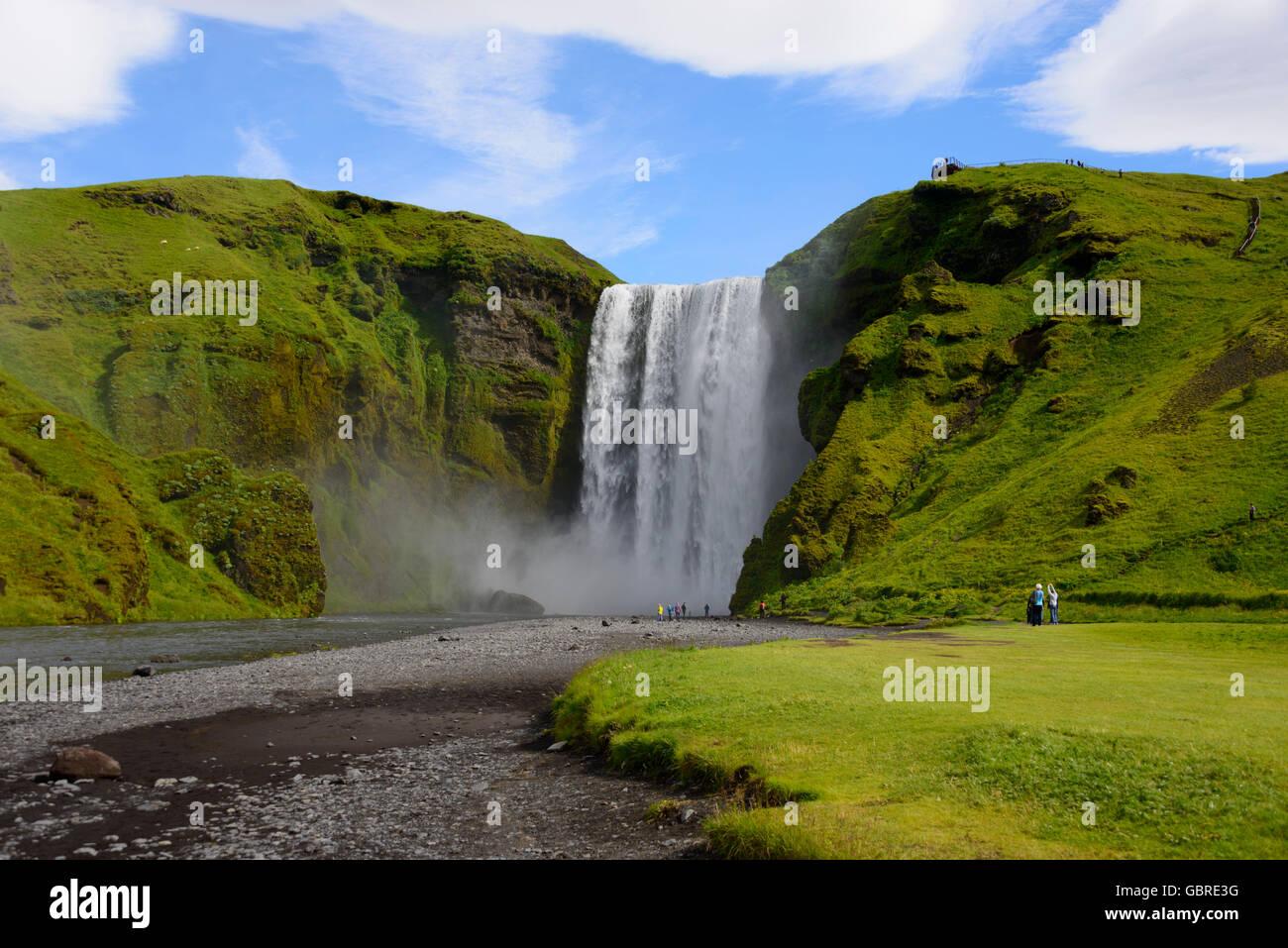Waterfall Skogafoss, river Skoga, Skogar, Iceland Stock Photo - Alamy