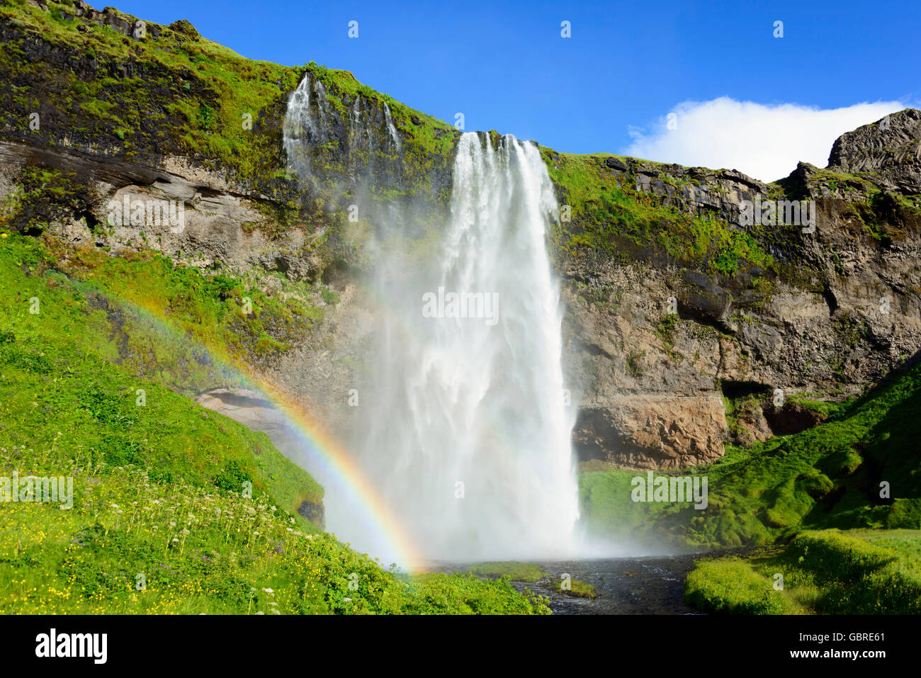 Seljalandsfoss waterfall rainbow in hi-res stock photography and images ...