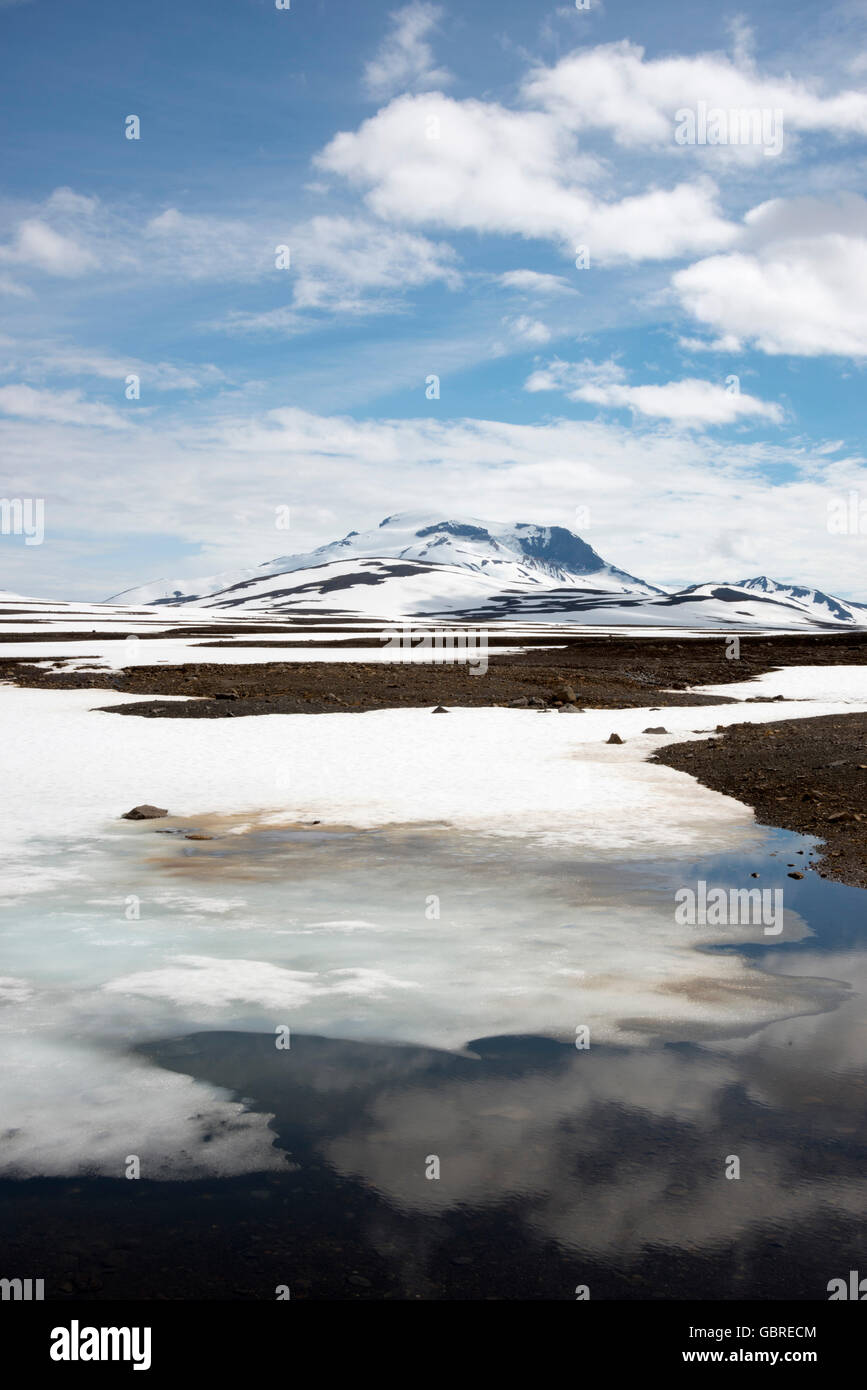 Landscape at route 910, highland, volcano Snaefell, Iceland Stock Photo ...