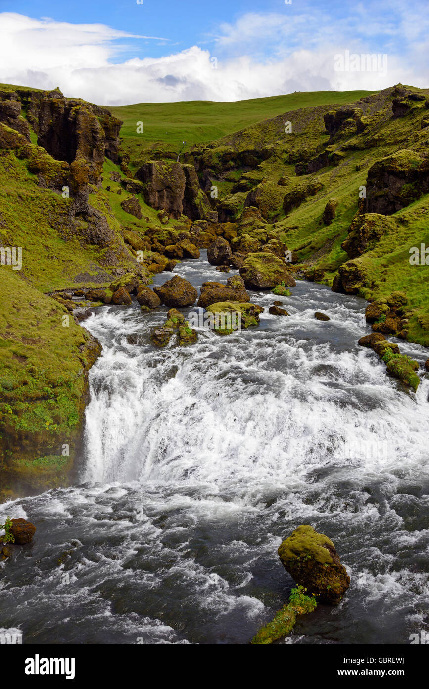 Waterfall, River Skoga, Iceland Stock Photo - Alamy