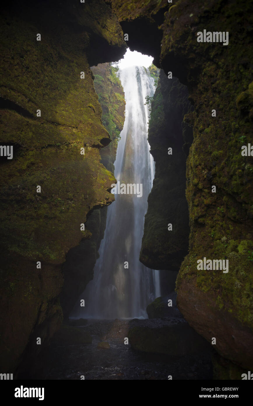 Waterfall, Gljufrabui, Iceland / Gljúfrabúi Stock Photo - Alamy
