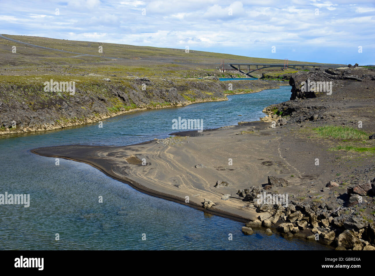 Landscape, river Tungnaa, Street 26, Iceland Stock Photo - Alamy