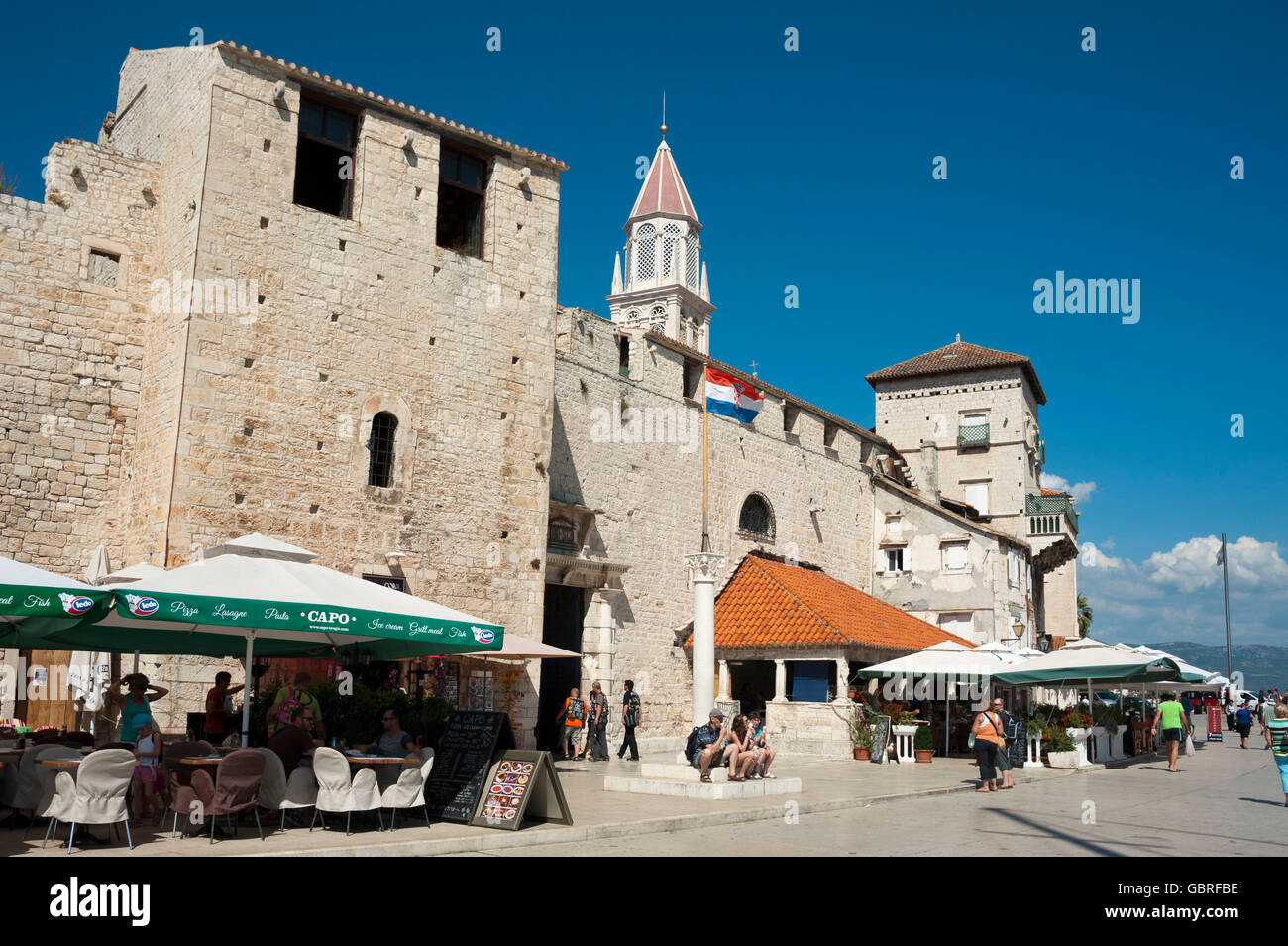 Town wall and south gate Old town, Trogir, Split-Dalmatia County ...