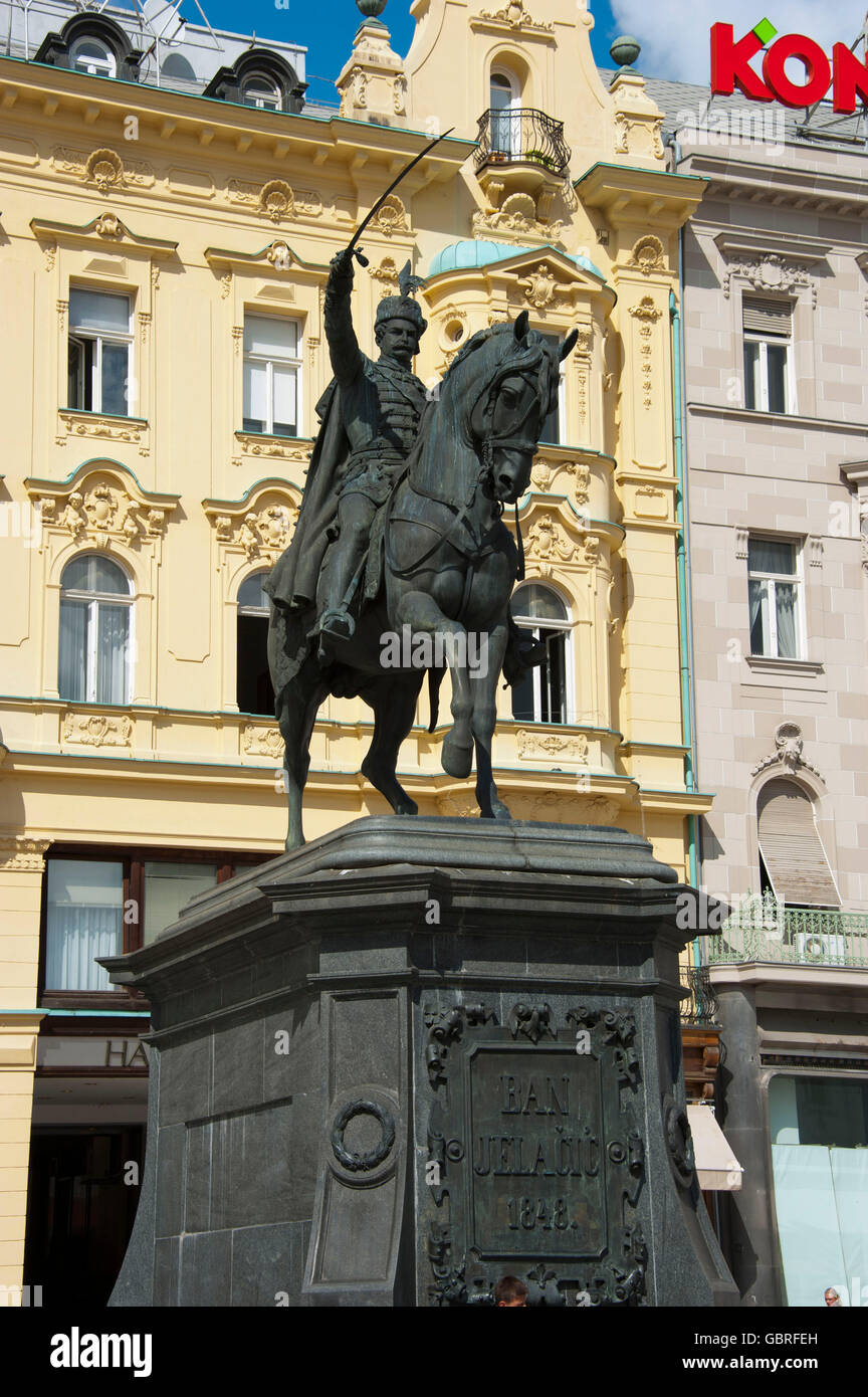 Ban Jelacic statue, Ban Jelacic Square, Zagreb, Croatia / lower town ... Ban Jelacic statue, Ban Jelacic Square, Zagreb, Croatia / lower town ...