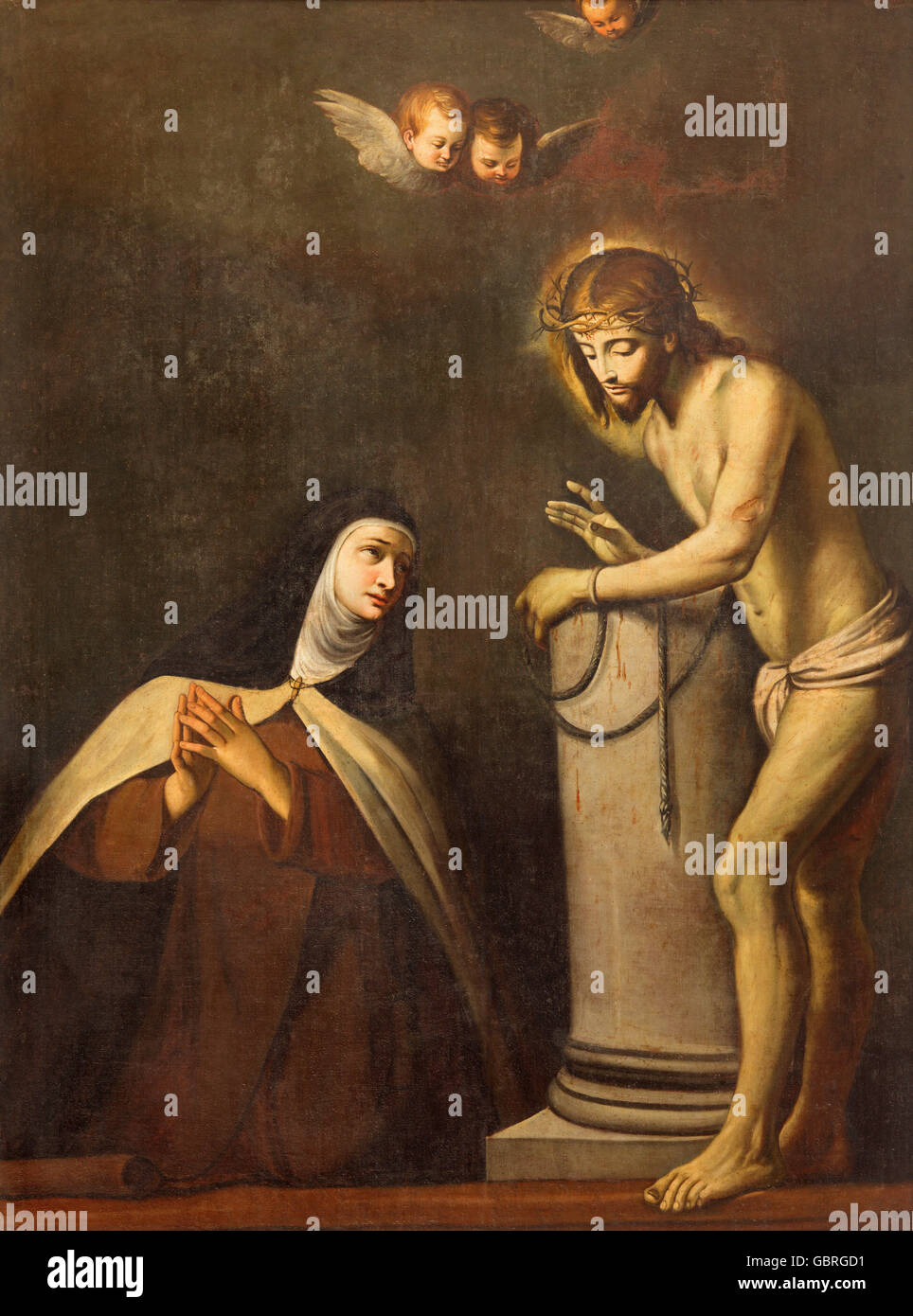 Nun in prayer painting hi-res stock photography and images - Alamy