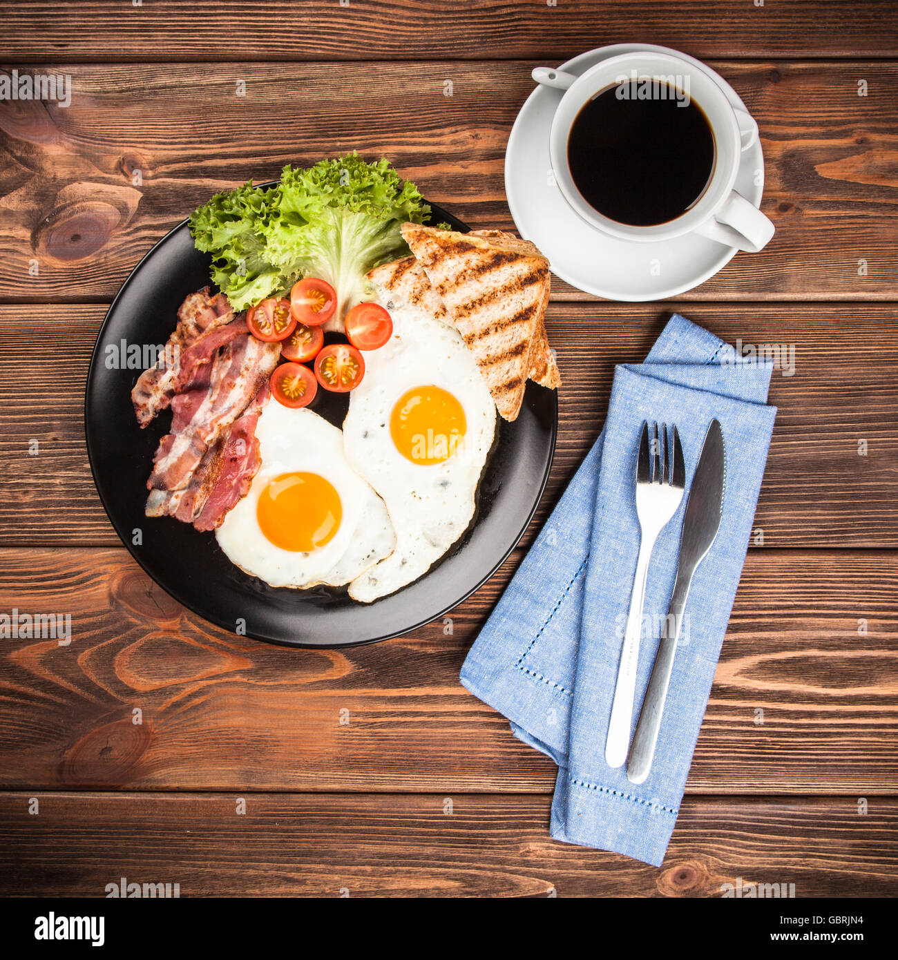 Traditional breakfast on a plate Stock Photo - Alamy