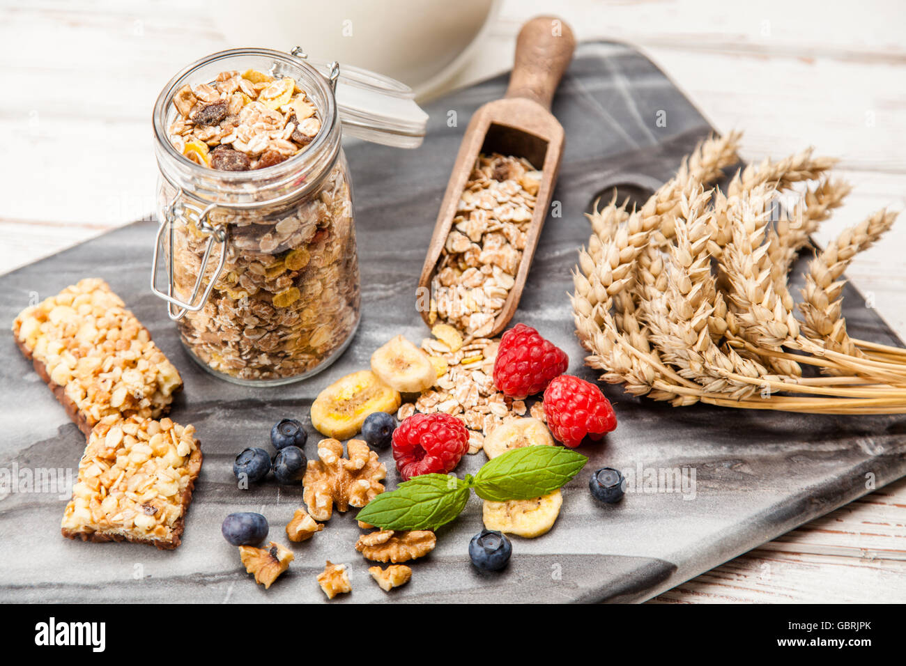 Muesli with berries Stock Photo - Alamy