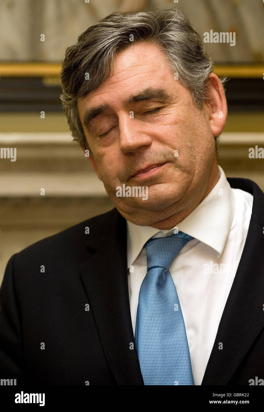 Gordon brown addresses reception for the anti apartheid movement hi-res ...