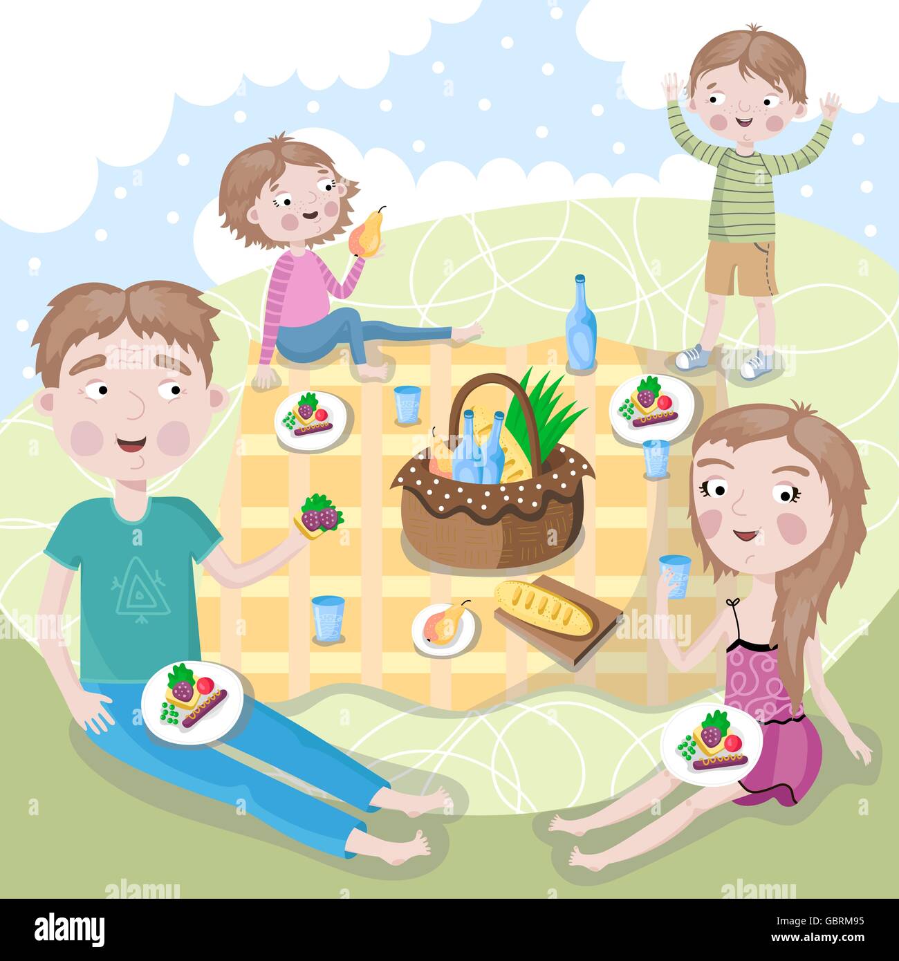 Family weekend. Happy family picnic Stock Vector Image & Art - Alamy