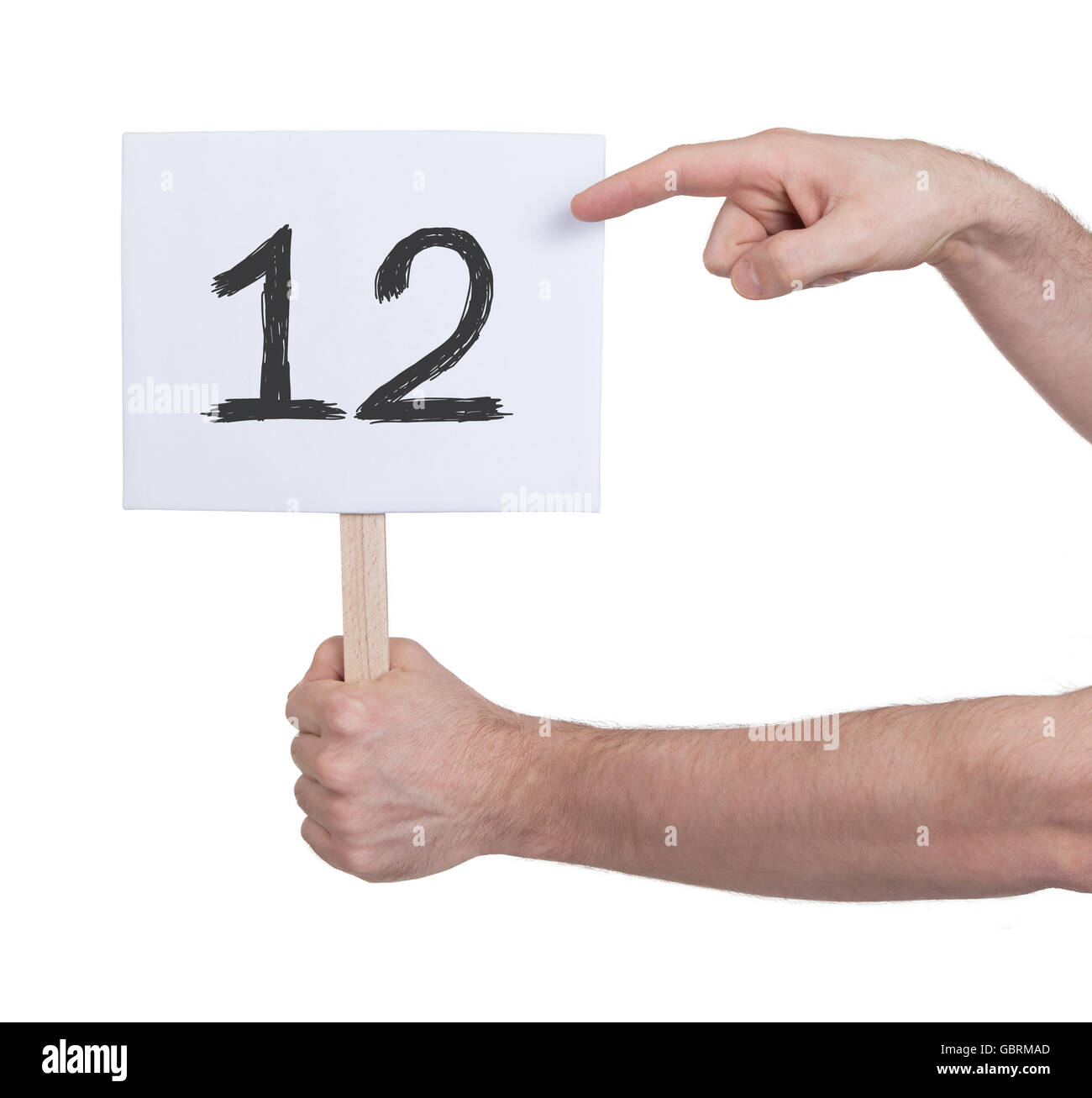 Sign with a number, isolated on white - 12 Stock Photo - Alamy