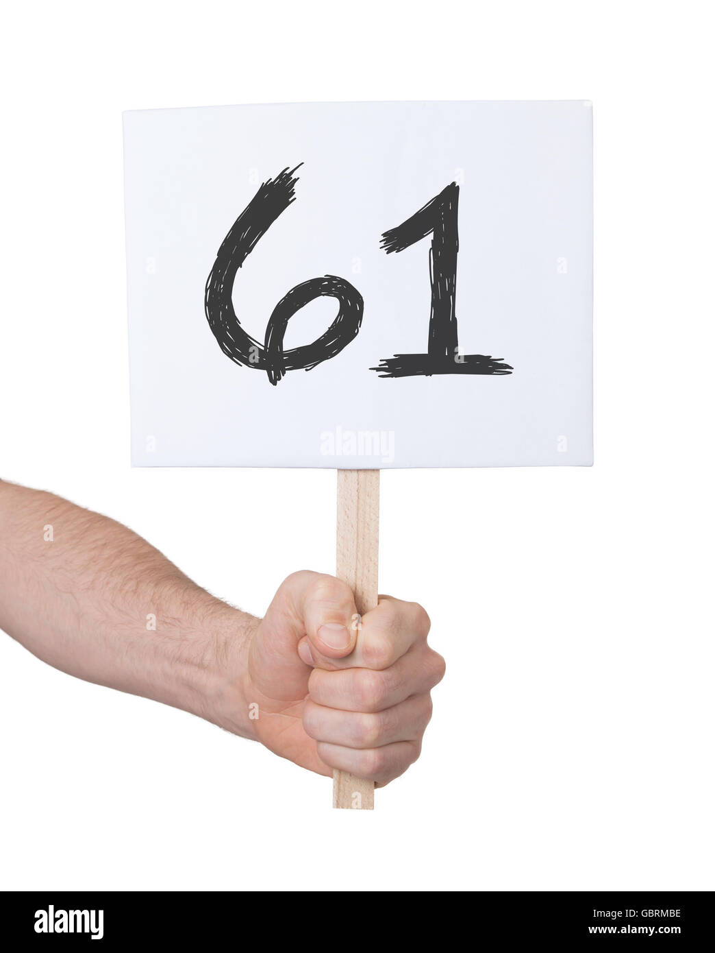 Sign with a number, isolated on white - 61 Stock Photo - Alamy