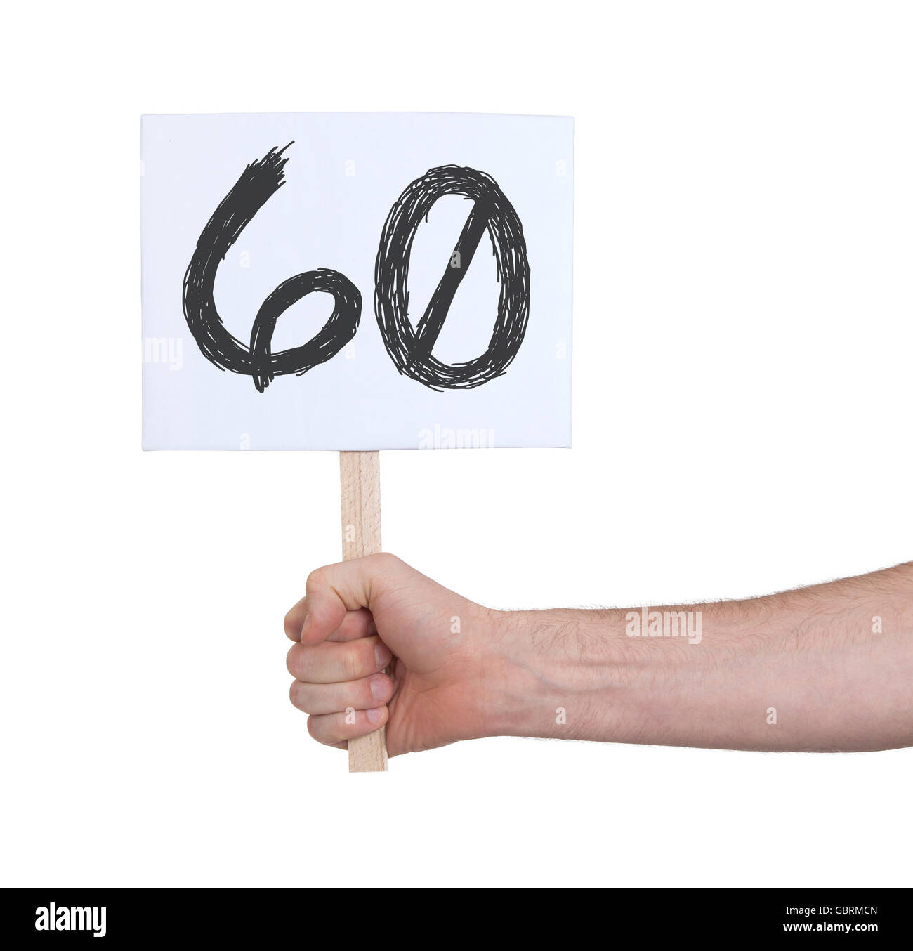 Sign with a number, isolated on white - 60 Stock Photo - Alamy