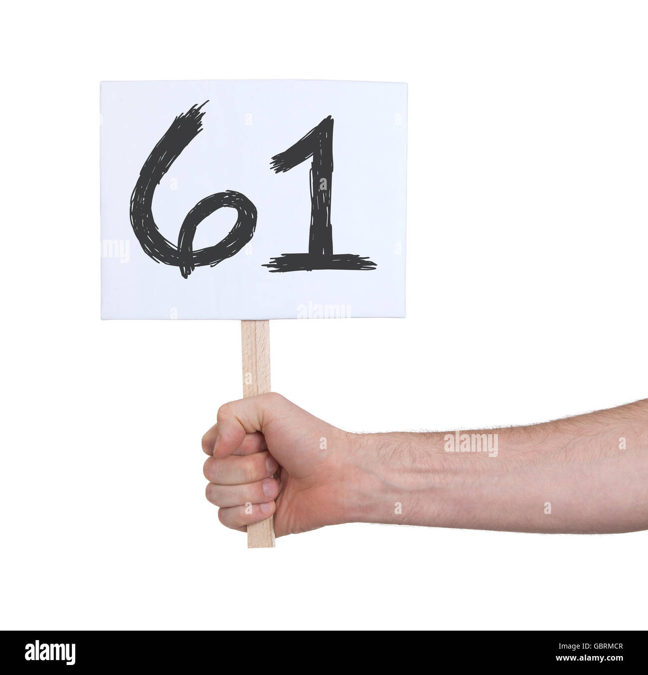 Sign with a number, isolated on white - 61 Stock Photo - Alamy