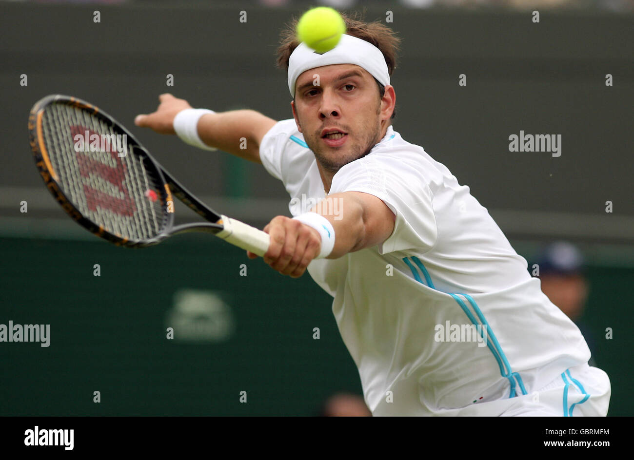 Swedens Robin Soderling In Action Against Luxembourgs Gilles Muller ...