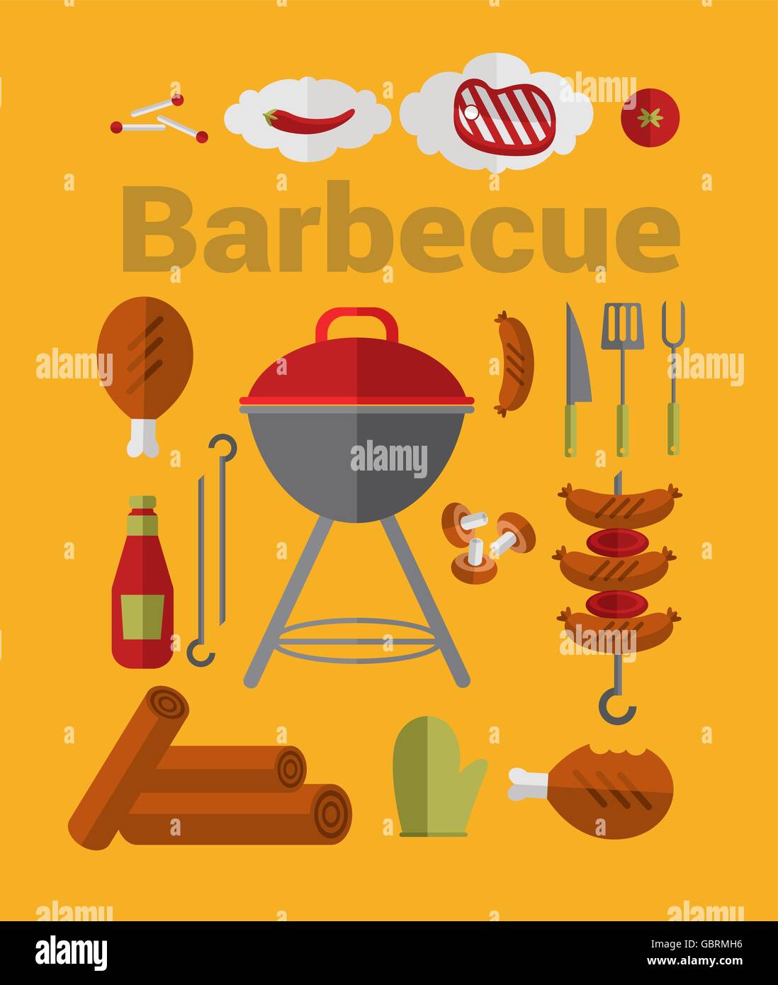 Barbecue grill icon vector hi-res stock photography and images - Alamy