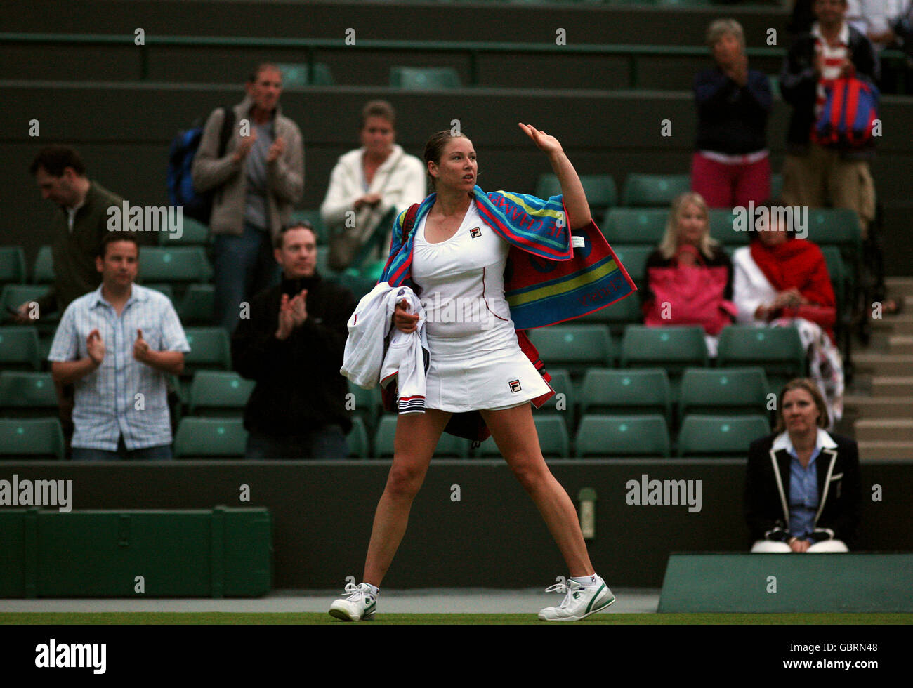Great Britain's Melanie South walks off after losing against France's ...